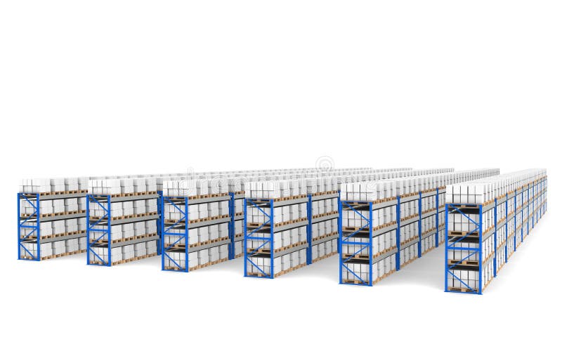 Warehouse Shelves, Side View. Stock Illustration - Illustration of rack ...