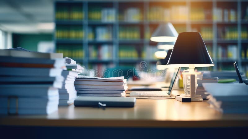 Focus Scene Shelves Blur Office Background Ai Stock Illustrations – 2 ...