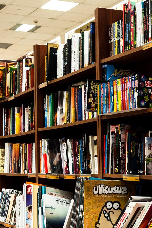 Shelves of a Book Store editorial photography. Image of literature ...