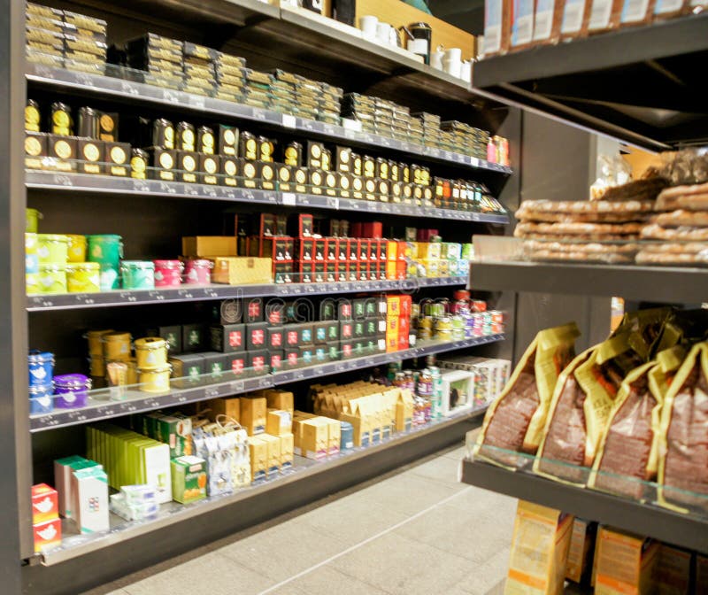 Shelves with the goods. editorial stock image. Image of lifestyle ...