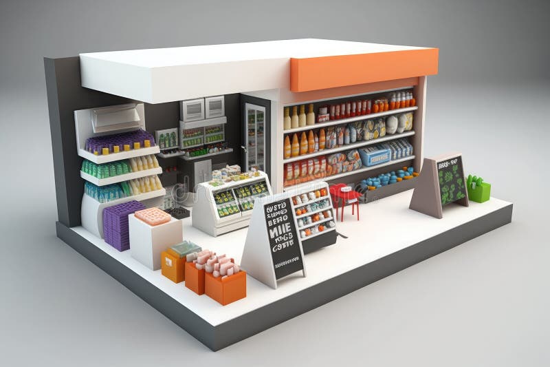 Shelves with Goods in a Retail Store. Generative Ai Stock Illustration ...