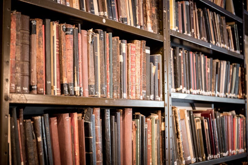 Shelves with Historic Books in the Library Editorial Stock Photo ...