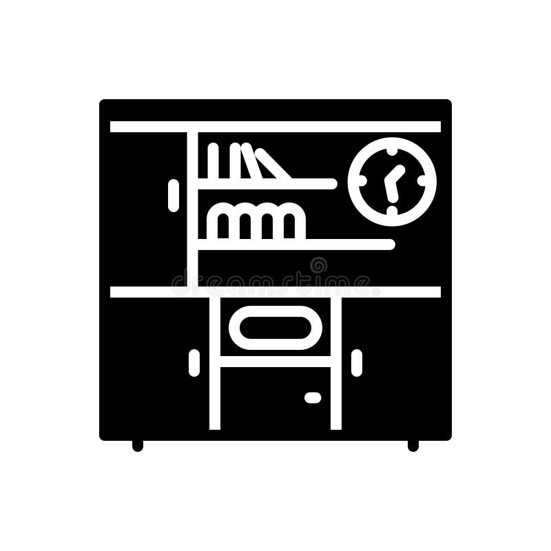 Black Solid Icon for Shelves, Book and Shelf Stock Vector ...