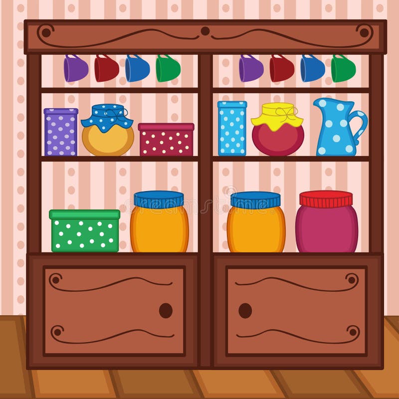 Kitchen Cabinet Shelves Stock Illustrations – 576 Kitchen Cabinet ...