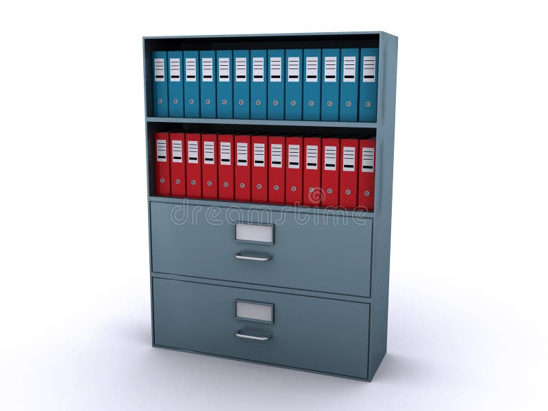 Shelves with office files stock illustration. Illustration of drawer ...