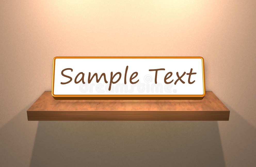 Shelves sample text stock illustration. Illustration of exposition ...