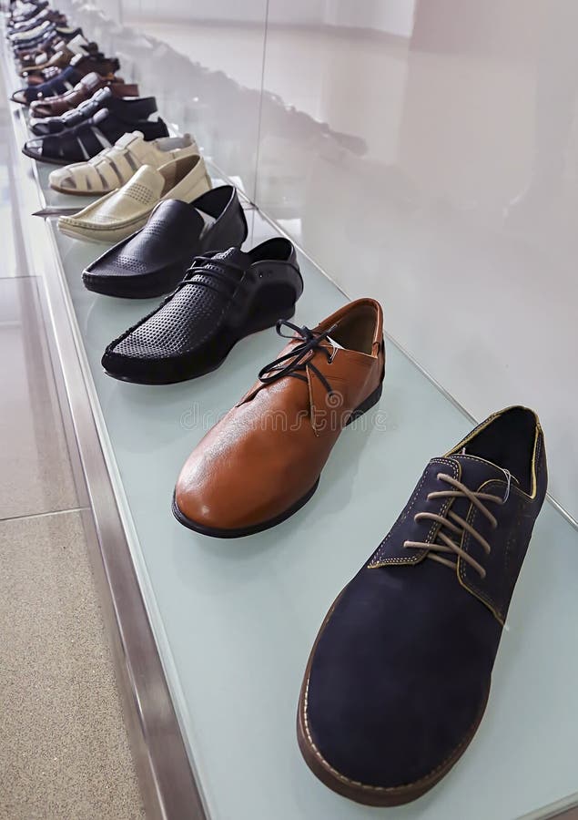 Shelves with Shoe Samples in a Shoe Factory Stock Image - Image of ...