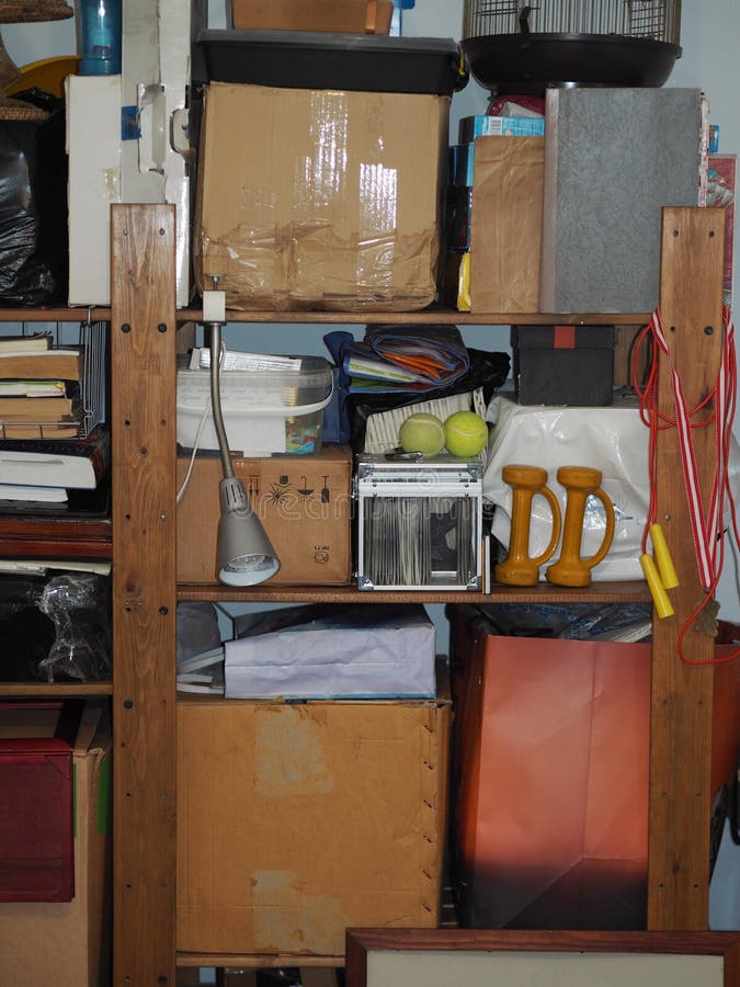 Shelves for Storing Retro Items, Boxes with Old Things and Props for ...