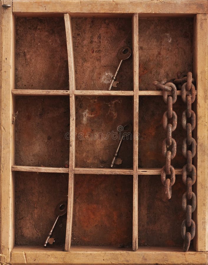 Shelves Whith Keys and Chain Stock Image - Image of decor, steel: 15546771