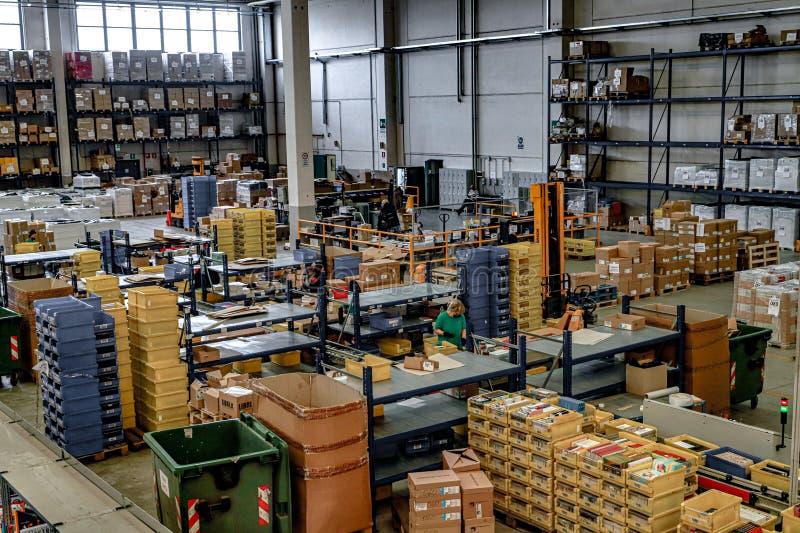 Shelving Inside a Logistics Warehouse for Book Storage Editorial Image ...