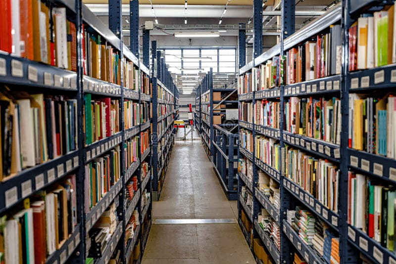 Shelving Inside a Logistics Warehouse for Book Storage Stock Image ...