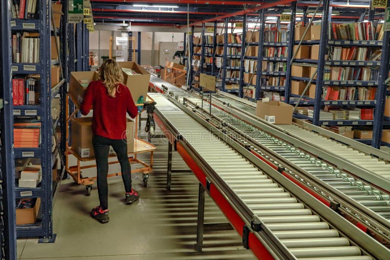 Shelving Inside a Logistics Warehouse for Book Storage Editorial Photo ...