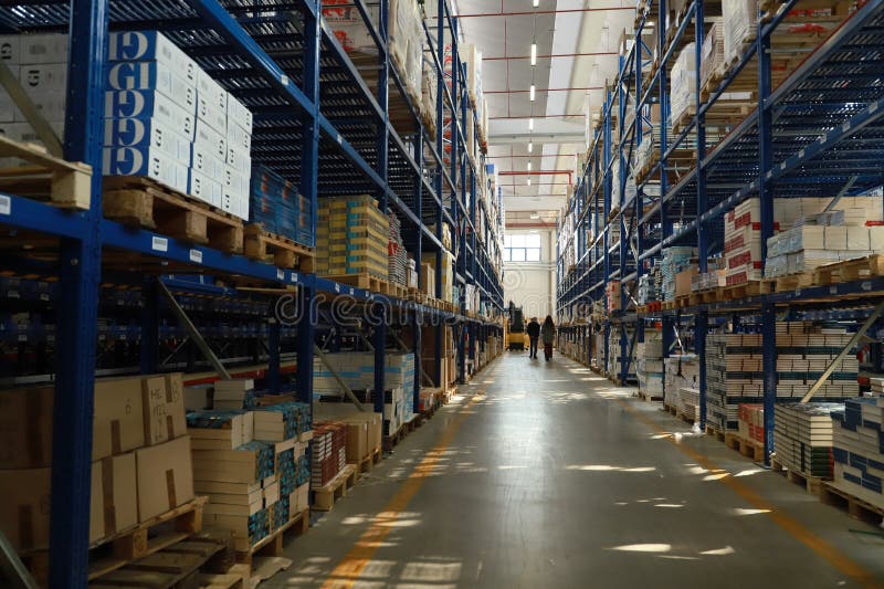 Shelving Inside a Logistics Warehouse for Book Storage Stock Image ...