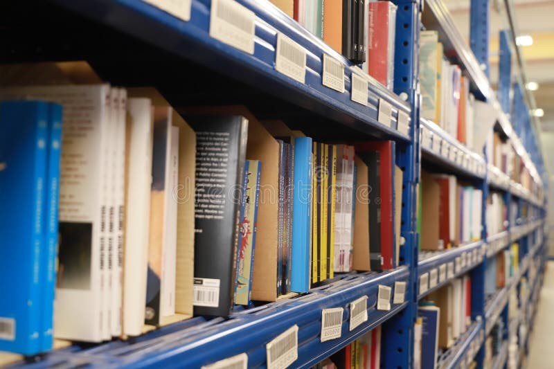 Shelving Inside a Logistics Warehouse for Book Storage Stock Photo ...