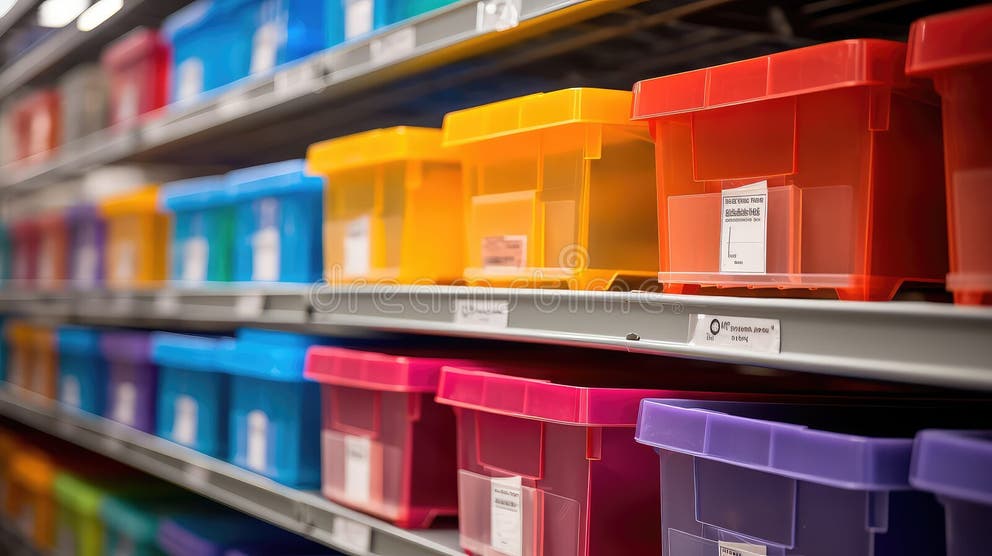 Shelving inventory boxes stock illustration. Illustration of tidiness ...