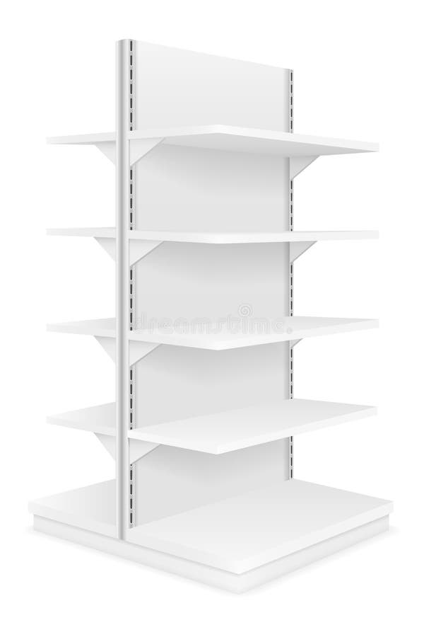 Shelving Rack for Store Trading Empty Template for Design Stock Vector ...