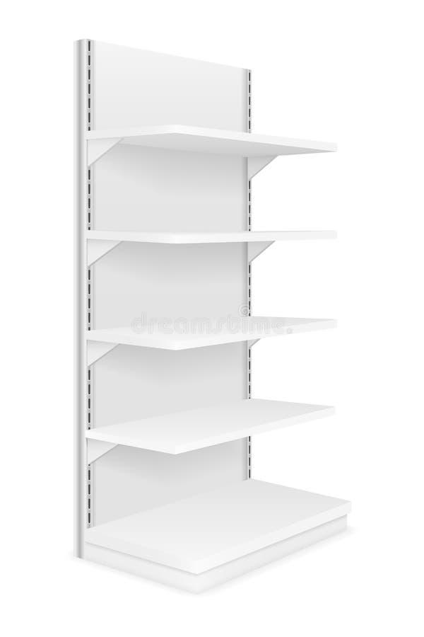 Shelving Rack for Store Trading Empty Template for Design Stock Vector ...