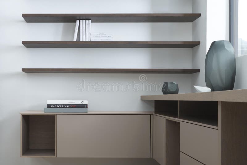 Shelving Unit with Books in Minimal Style. Stock Illustration ...