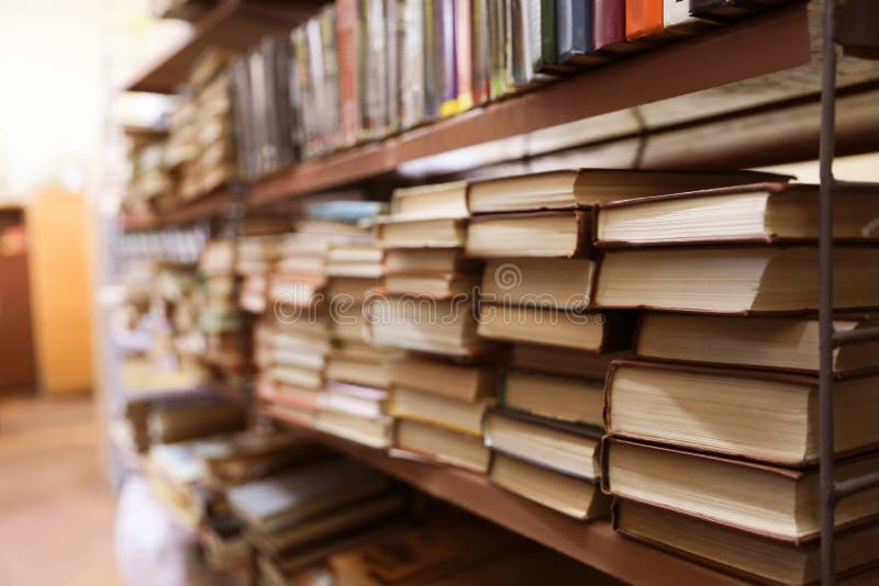 Shelving Unit with Collection of Books Stock Image - Image of read ...
