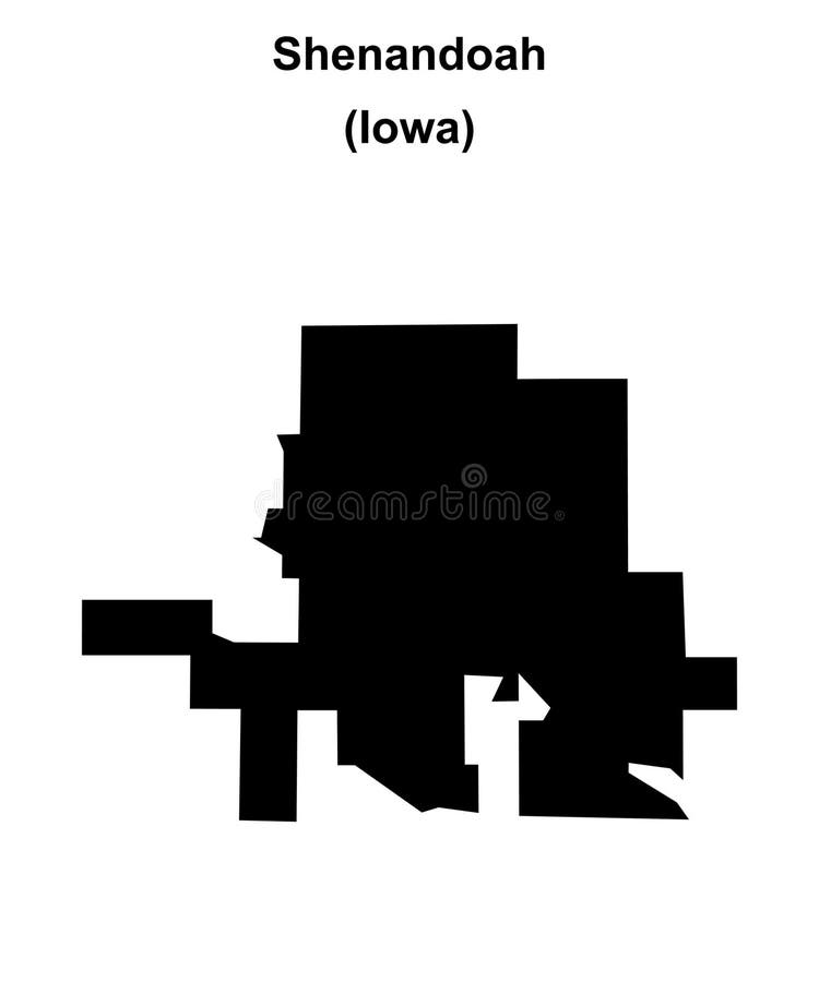 Shenandoah outline map stock illustration. Illustration of shape ...