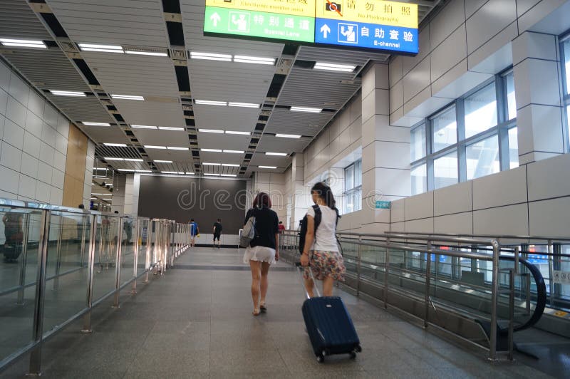 Shenzhen Bay Port exit editorial photography. Image of hall - 54739502