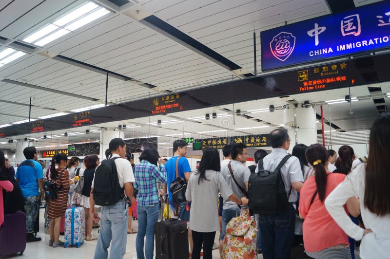 Shenzhen Bay Port exit editorial photography. Image of channel - 54739922