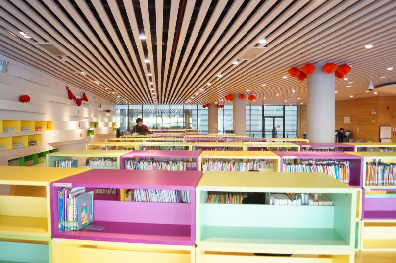Shenzhen, China: Baoan Library Interior Landscape Editorial Photo ...