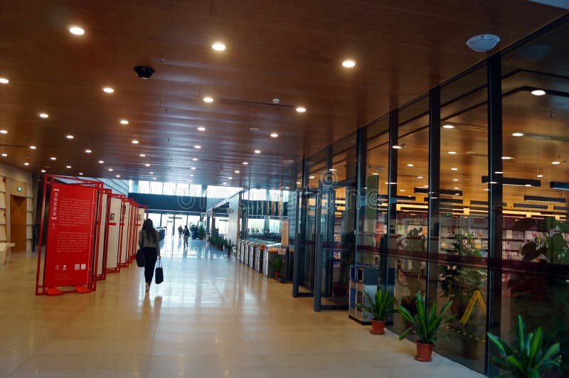 Shenzhen, China: Baoan Library Interior Landscape Editorial Image ...