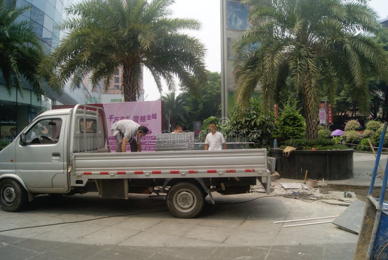 Shenzhen, China: Car Loading of Building Materials Editorial Photo ...