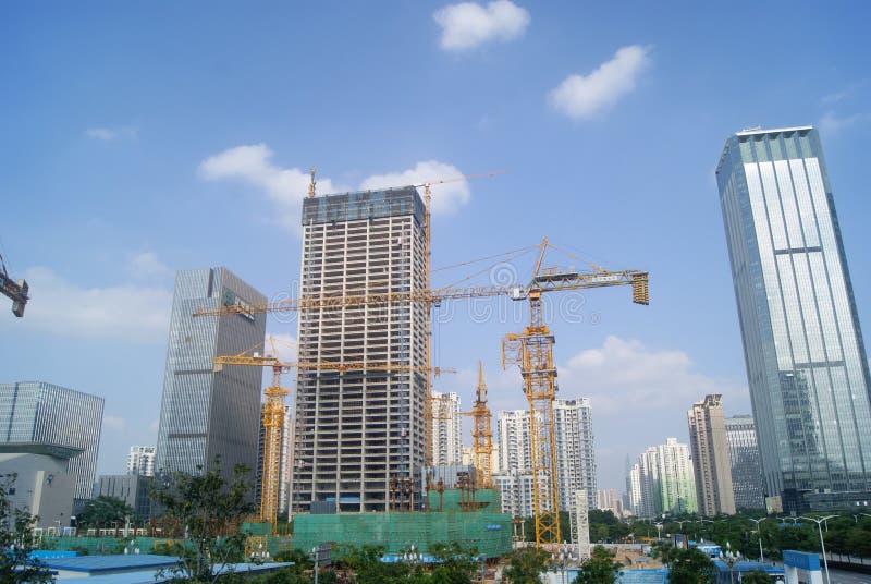 Shenzhen, China: Construction Site Landscape Editorial Image - Image of ...
