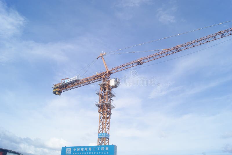 Shenzhen, China: the Construction Site of the Tower Crane Editorial ...