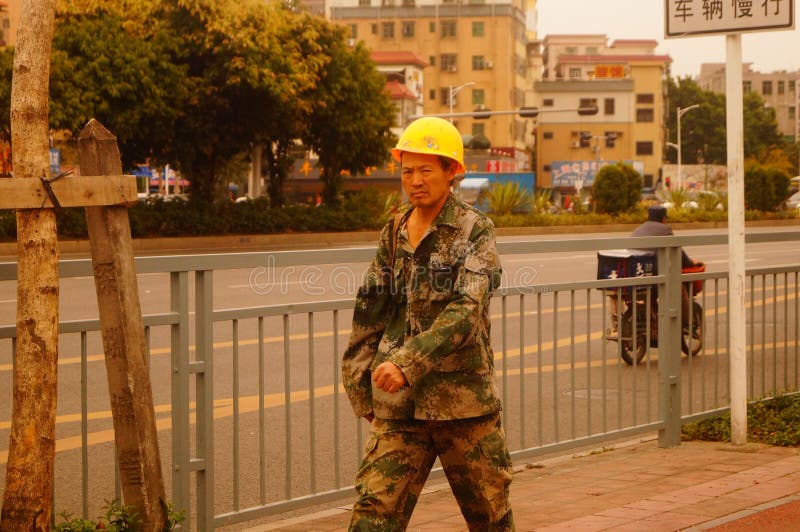Shenzhen, China: Construction Workers Editorial Photography - Image of ...