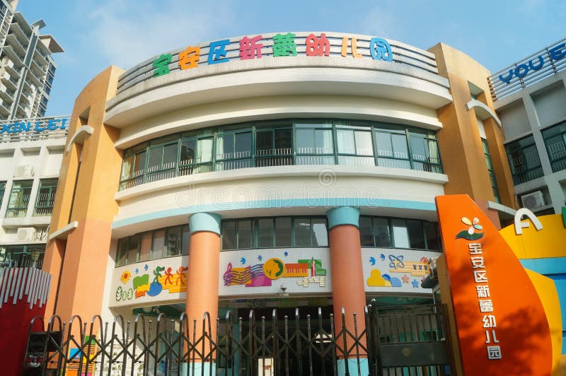 Shenzhen, China: Kindergarten Buildings Editorial Stock Image - Image ...
