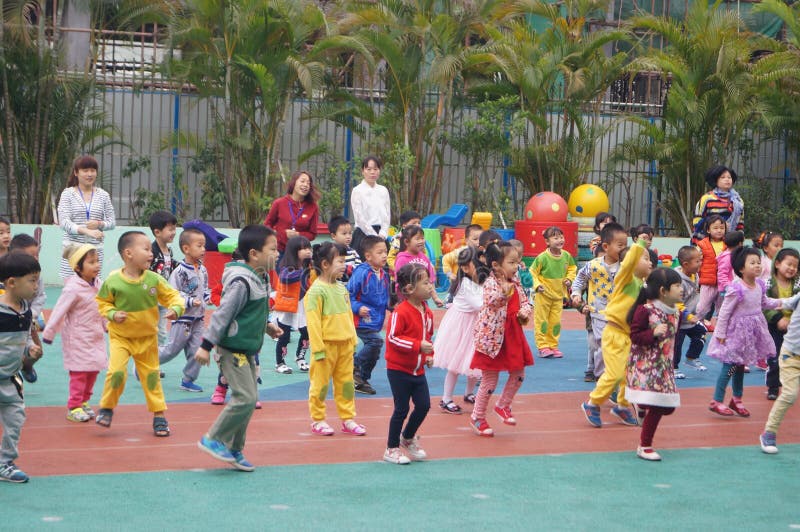 Shenzhen, China: Kindergarten Playground, Children in Activities ... Shenzhen, China: Kindergarten Playground, Children in Activities ...