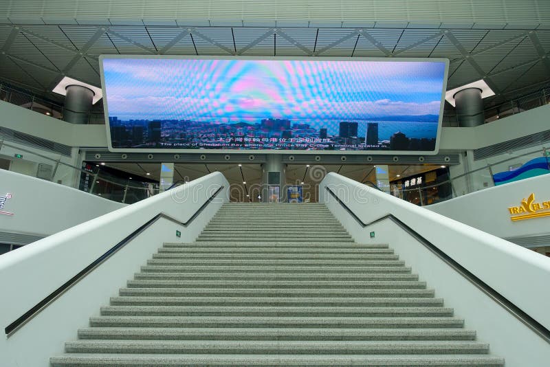 SHENZHEN, CHINA- MAY 11, 2017: Boarding Area with a really Big ...