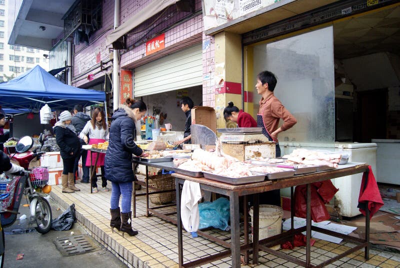 Shenzhen China: Meat Market Editorial Photography - Image of china ...