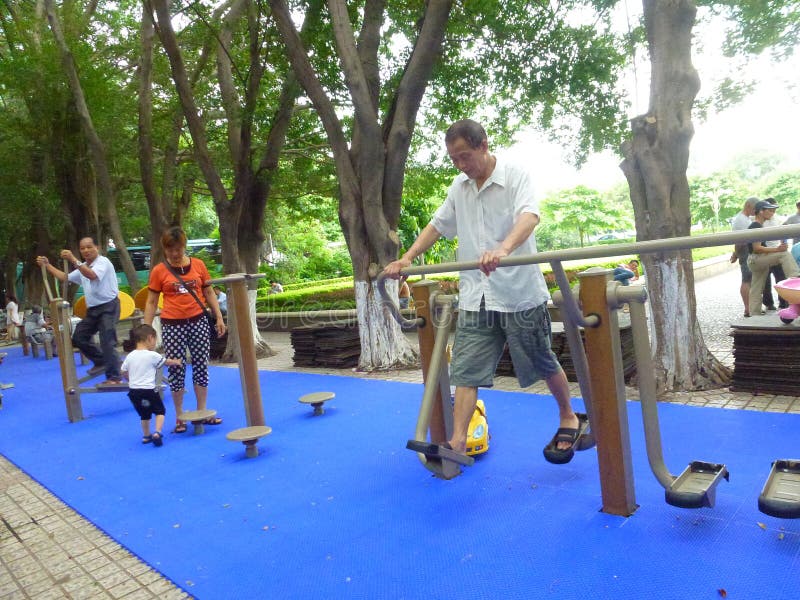 Shenzhen, China: People in the Community Park To Exercise the Body ...
