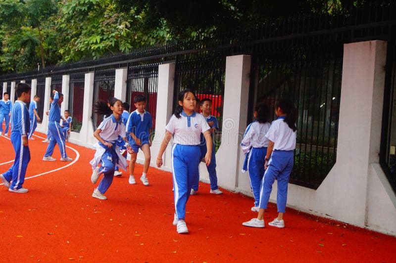 Shenzhen, China: Primary School Playground, Primary School Students in ...