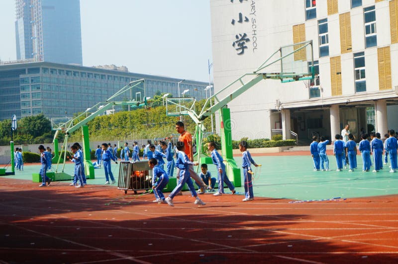Shenzhen, China: Primary School Students are Having Physical Education ...
