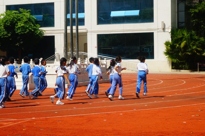 Shenzhen, China: Primary School Students are Having Physical Education ...