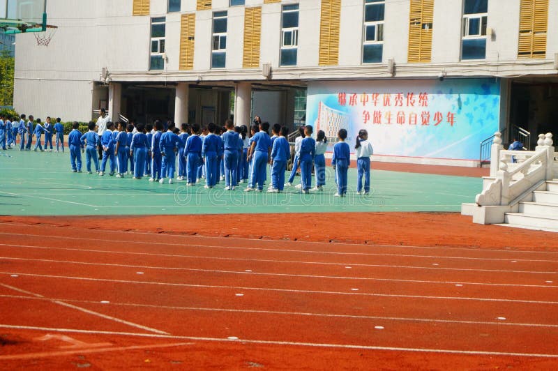 Shenzhen, China: Primary School Students are Having Physical Education ...