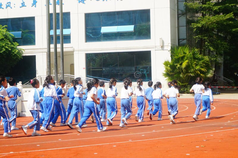 Shenzhen, China: Primary School Students are Having Physical Education ...