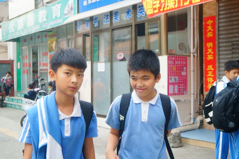 Shenzhen, China: Pupils after School Editorial Photo - Image of chinese ...