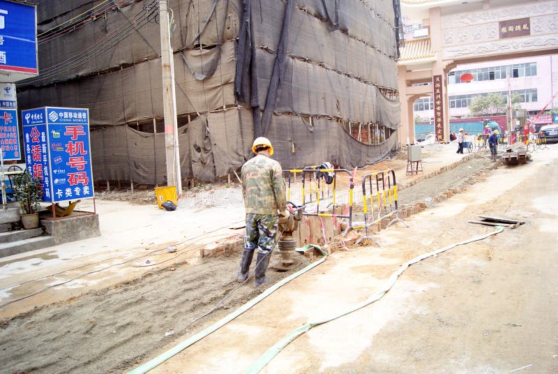 Shenzhen China: Road Construction Editorial Image - Image of materials ...