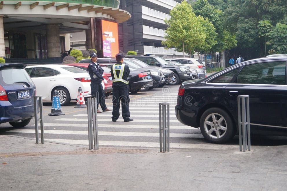 Shenzhen, China: Security Guard Editorial Stock Photo - Image of cars ...
