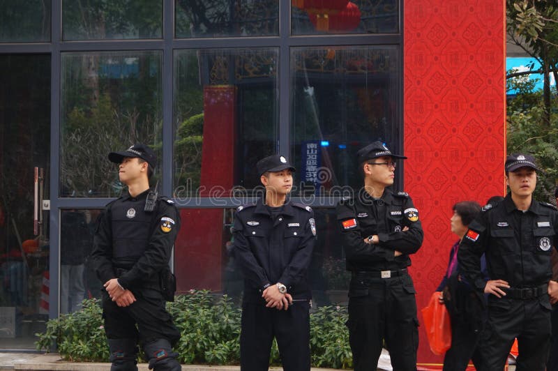 Shenzhen, China: Security Guard Editorial Image - Image of construction ...