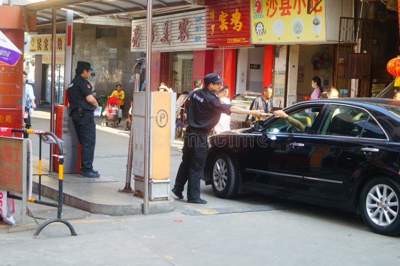 Shenzhen, China: Security Guard Editorial Stock Photo - Image of duty ...