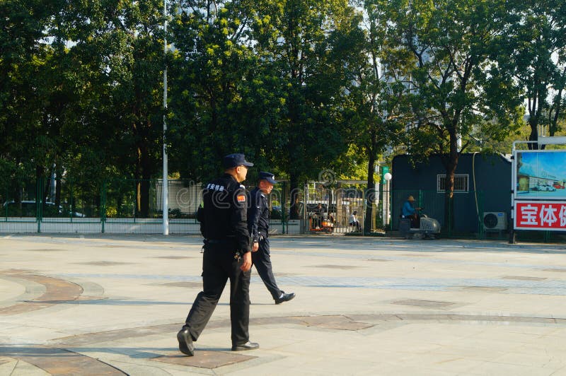 Shenzhen, China: Security Guard Fire Drill Editorial Stock Photo ...