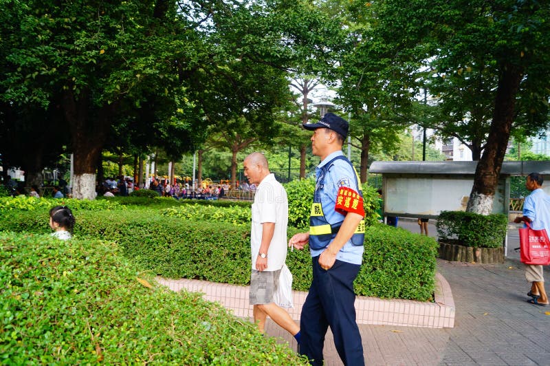 Shenzhen, China: Security Officer Editorial Image - Image of buildings ...