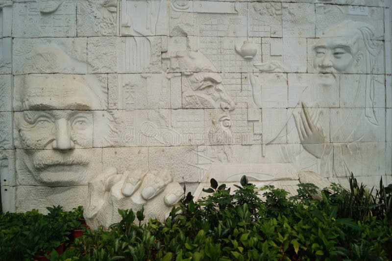 Shenzhen, China: the Statue on the Wall Editorial Stock Photo - Image ...
